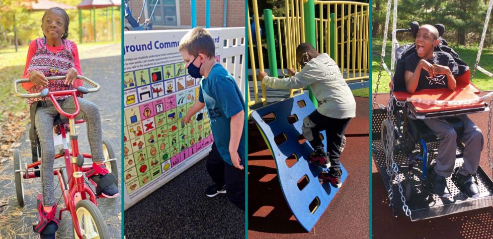 Carefully designed playgrounds offer fun for all students while ...